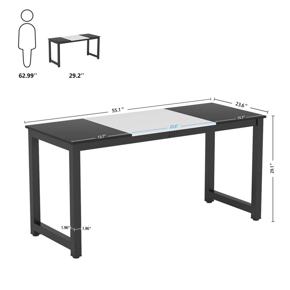 Tribesigns Computer Desk, Large Office Desk Computer Table Study Writing Desk for Home Office