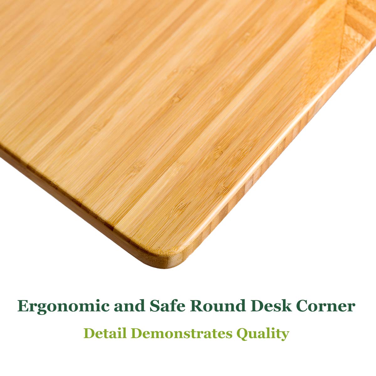 ZHU CHUANG Bamboo Table Top for Standing Desk Home Office Desk 100% Solid Bamboo (72" Contour, Natural)