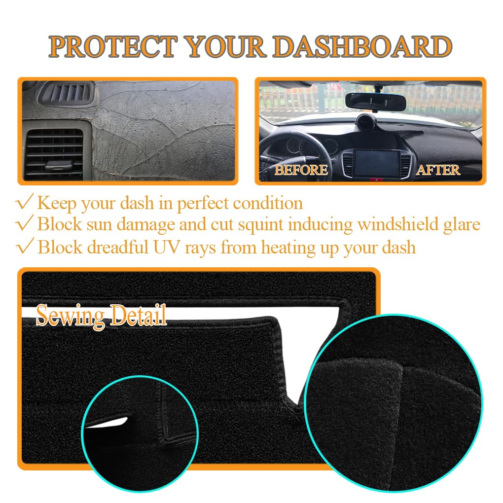 Yiz Dash Cover Mat Custom Fit for Ford Ranger 1995-2011,Ford Explorer 1995-2001,Mercury Mountaineer 1997-2001 and Mazda B2300 B2500 B3000 B4000 1995-2010,Dashboard Cover Pad Carpet (Black) J35