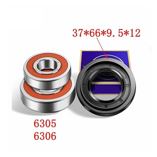 YoupO Drum Washing Machine Water Seal（37 * 66 * 9.5 * 12） Bearings 2 PCs（6305 6036） Oil Seal Sealing Ring Parts ，Compatible for LG