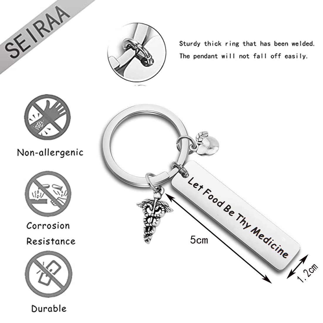 SEIRAA Dietitian Bangle Nutritionist Jewelry Charm Bracelet Dietician Gift for Women