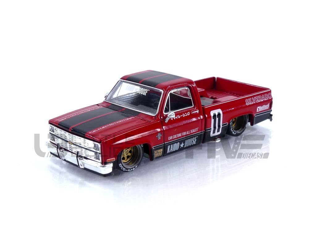 True Scale Miniatures Model Car Compatible with 1983 Chevrolet Silverado KAIDO V1 (Red) Limited Edition 1/64 Diecast Model Car Kaido House KHMG066