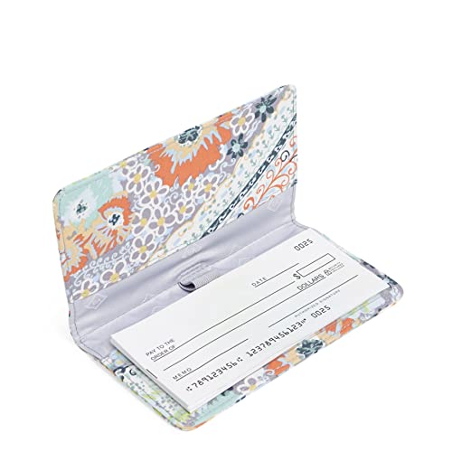 Vera Bradley Women's Cotton Checkbook Cover, Citrus Paisley - Recycled Cotton, One Size