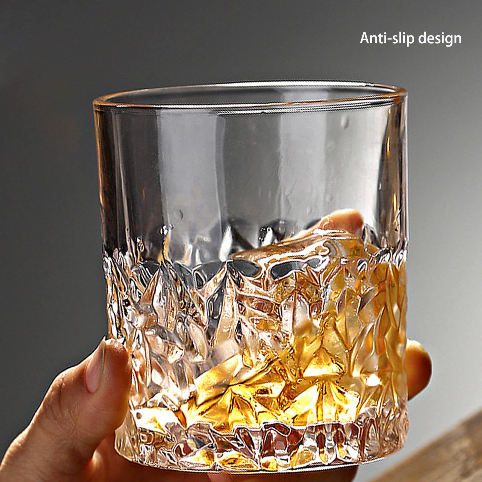 Whiskey Glasses,4-piece set (2 Crystal Glasses, 2 Round Ice Ball Molds) In Gift Box, 10 oz Old Fashioned,2.5 Inches Sphere Ice Ball,Cocktails,Brandy,Whiskey Gift for Men at Home Bar