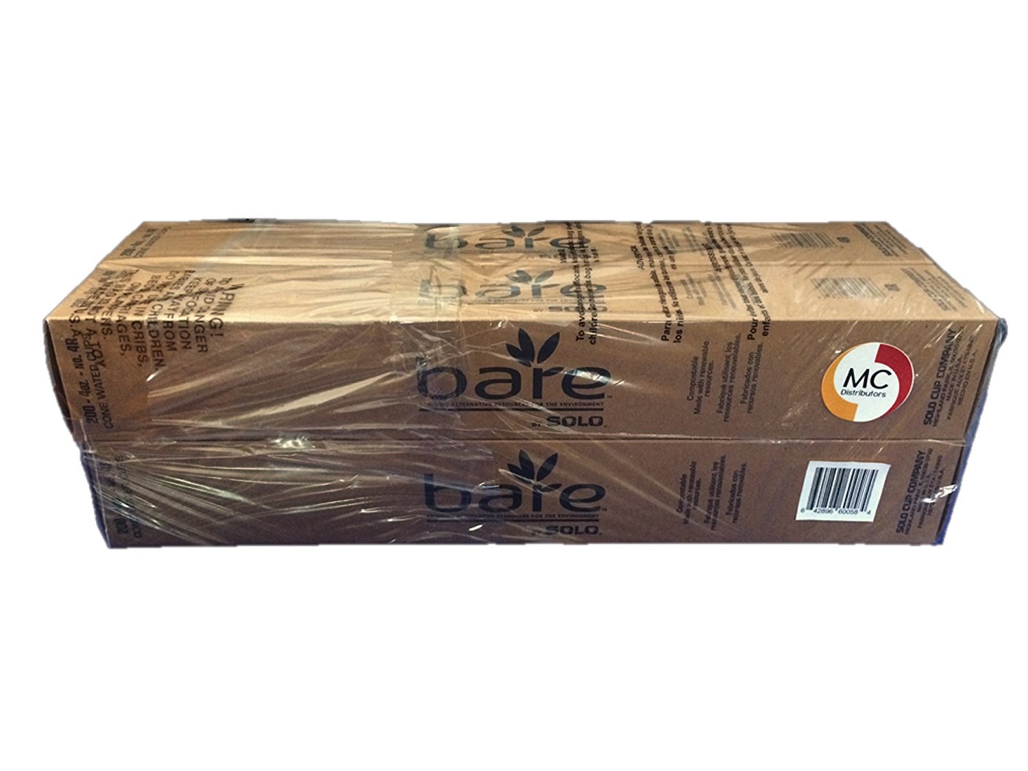 Solo Bare 4 oz. Recyclable Paper Cone Water Cup, Rolled Rim 800ct. 4R-2050 {Vasos de Agua con Forma de Cono} (4 Boxes (800ct))
