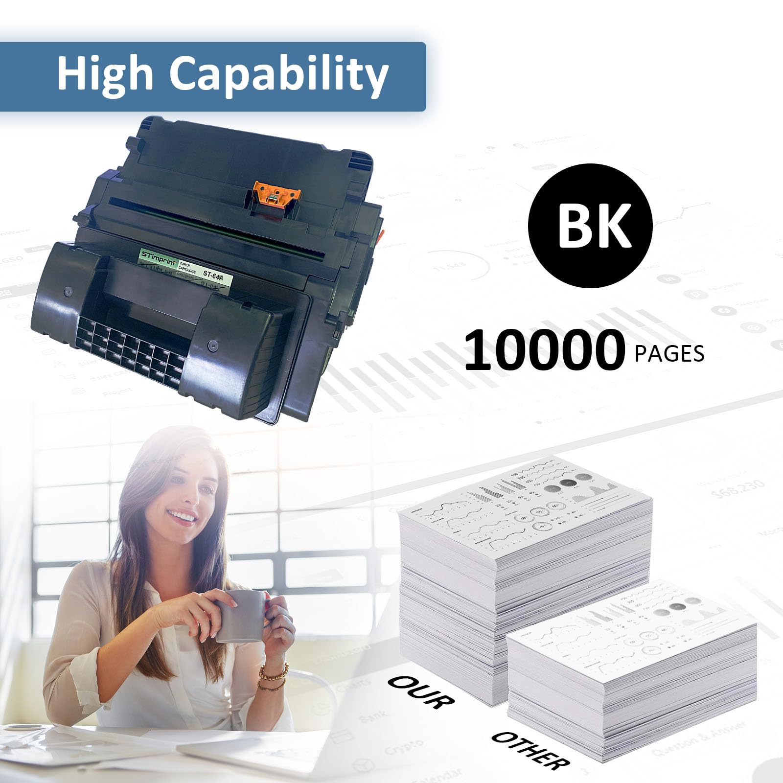 STimprint Compatible Toner Cartridge Replacement for 64A CC364A Work with Laser-Jet P4014N P4014DN P4015N P4015X P4015DN P4515N P4515X P4014 P4015 P4515 Printer(Black, 1-Pack)
