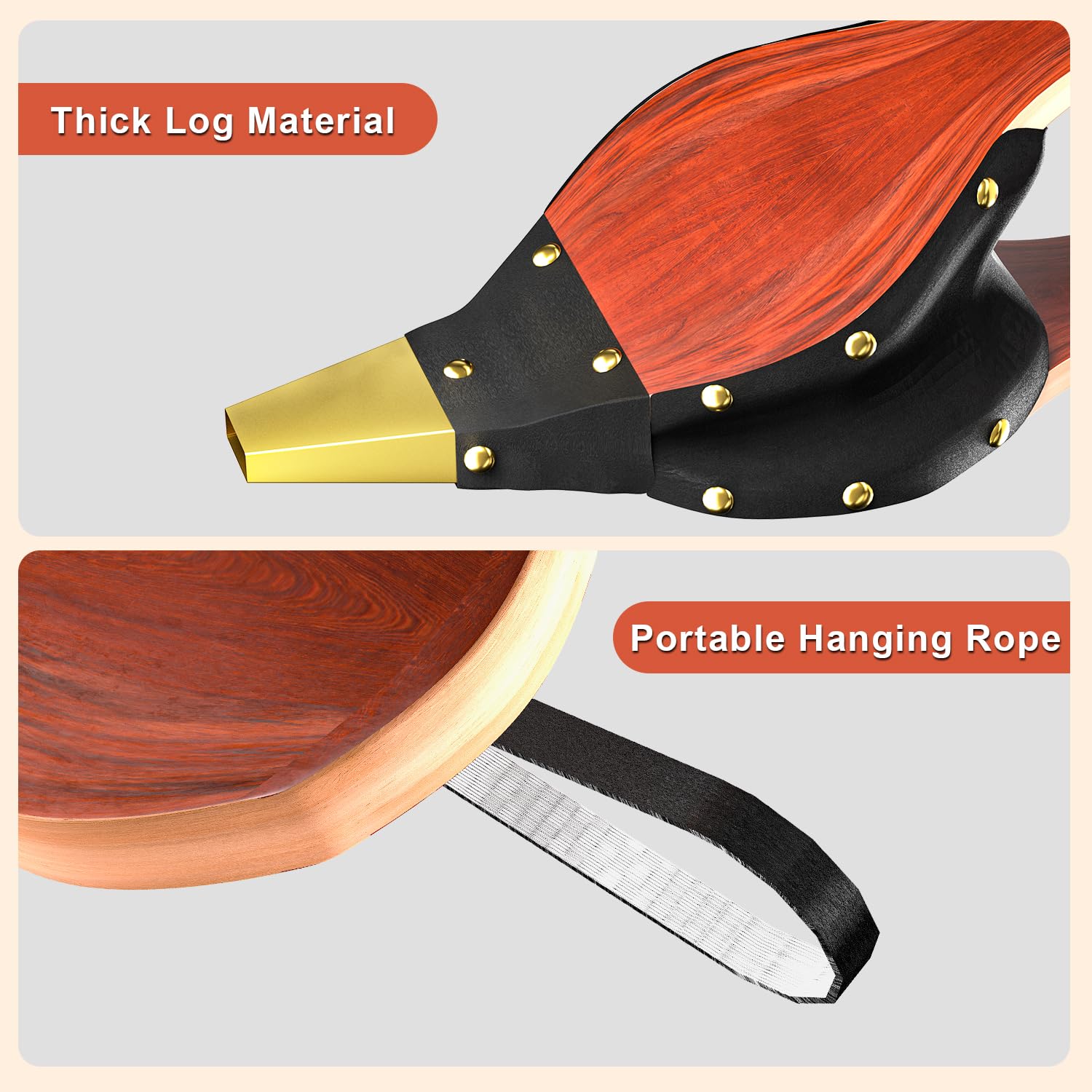 VODA Mini Sized Fireplace Wood Bellows Air Blower for Indoor and Outdoor Camping Cooking BBQ