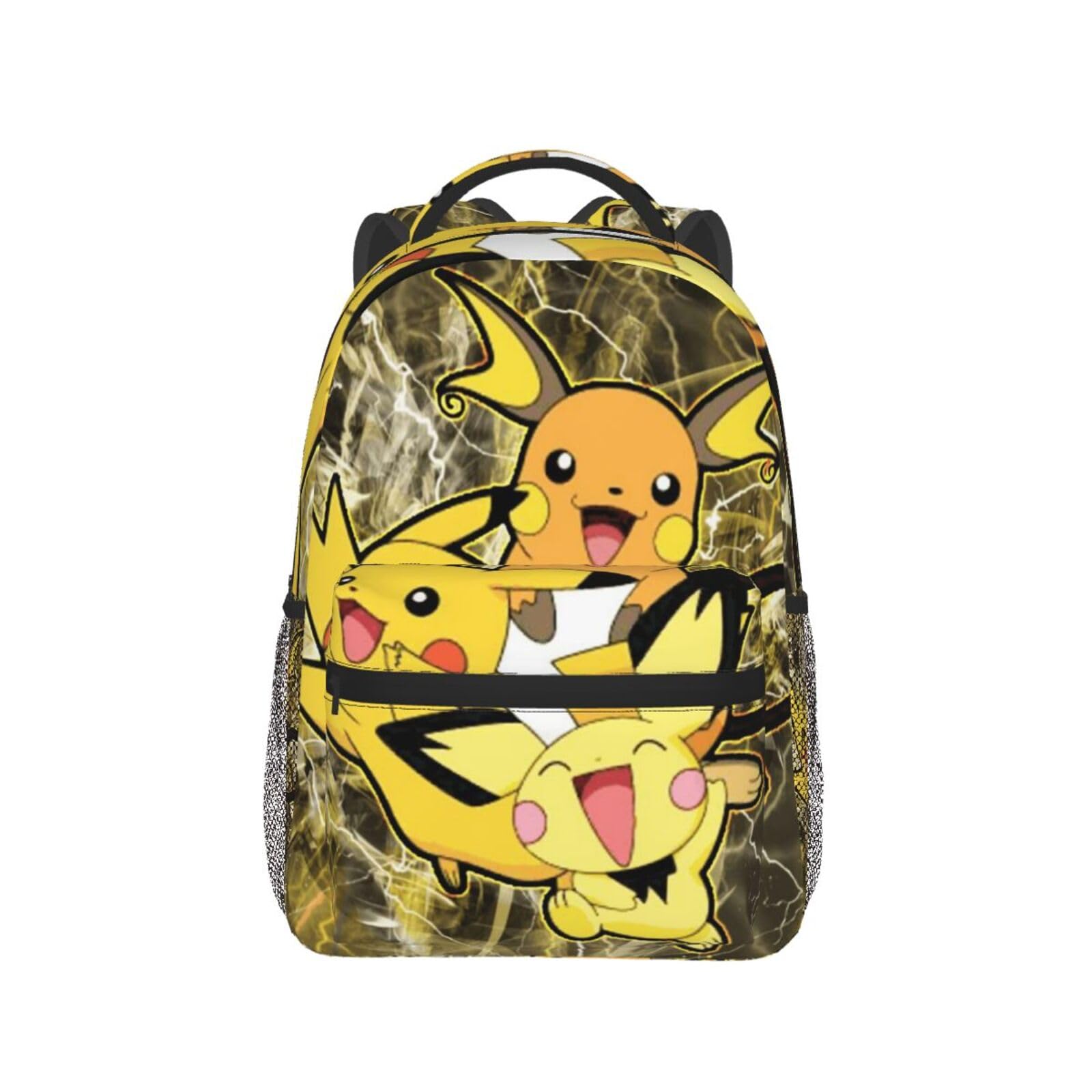 Uante Poke Backpack 3D Printed Cartoon Backpack Adjustable Lightweight Travel Backpack Waterproof Casual Daypack