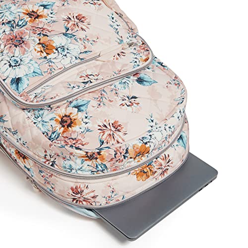 Vera Bradley Women's Performance Twill Campus Backpack, Peach Blossom Bouquet, One Size