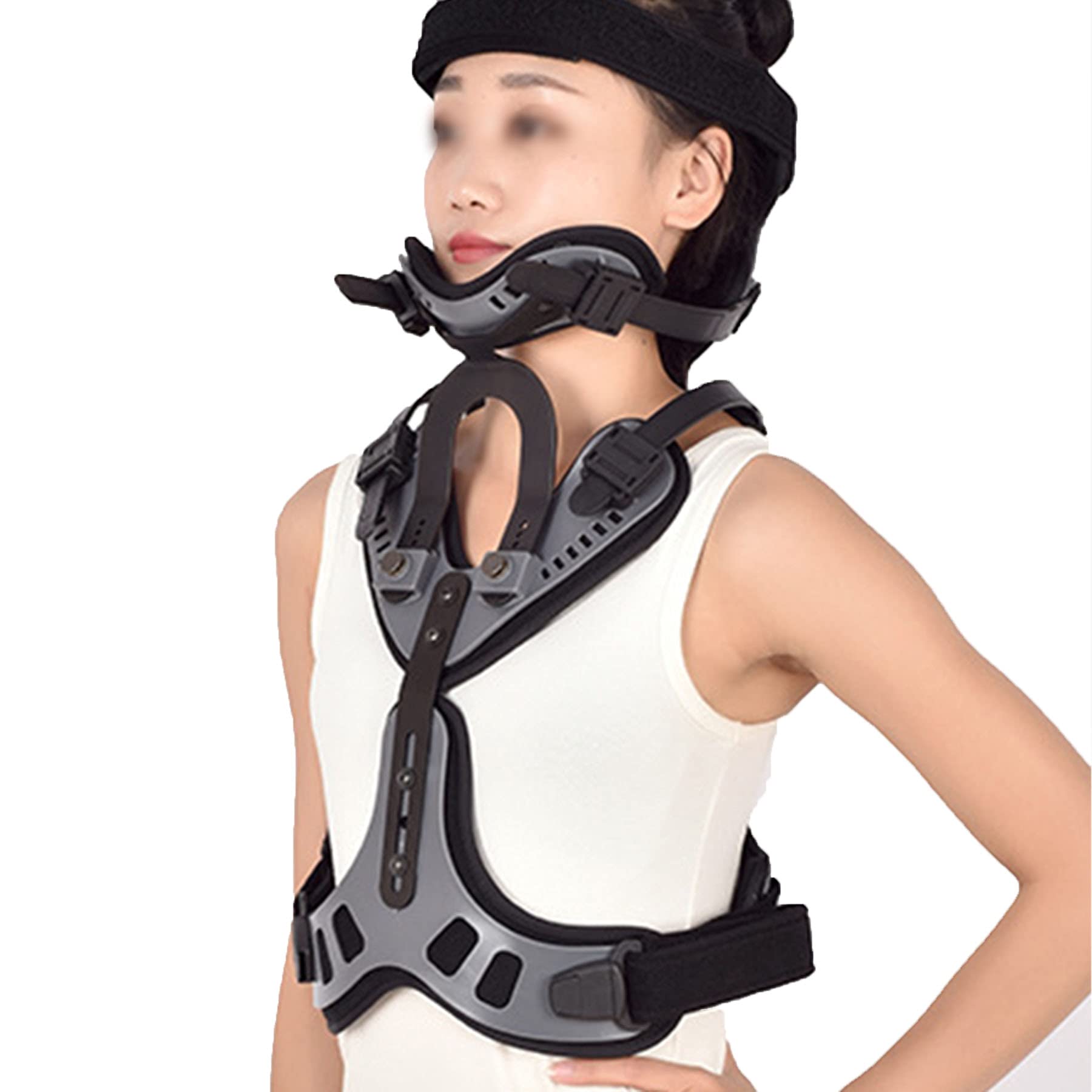 WILLQ Cervical Thoracic Corrector Head Neck Chest Orthotics Traction Device Neck Support Stretcher for Spinal Stenosis Cervical Spine Arthritis Fractures or Injuries Postoperative Recovery