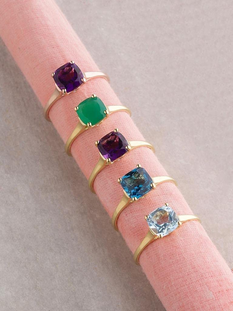 YoTreasure 1.74 Ct. Sky Blue Topaz Solid 10k Yellow Gold Solitaire Ring Jewelry