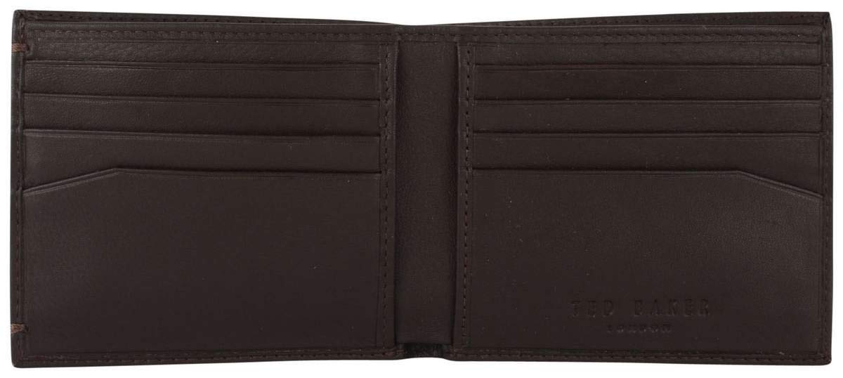 Ted Baker Men's Core Bifold Leather Travel Accessory-Bi-Fold Wallet, DK-Brown, One Size