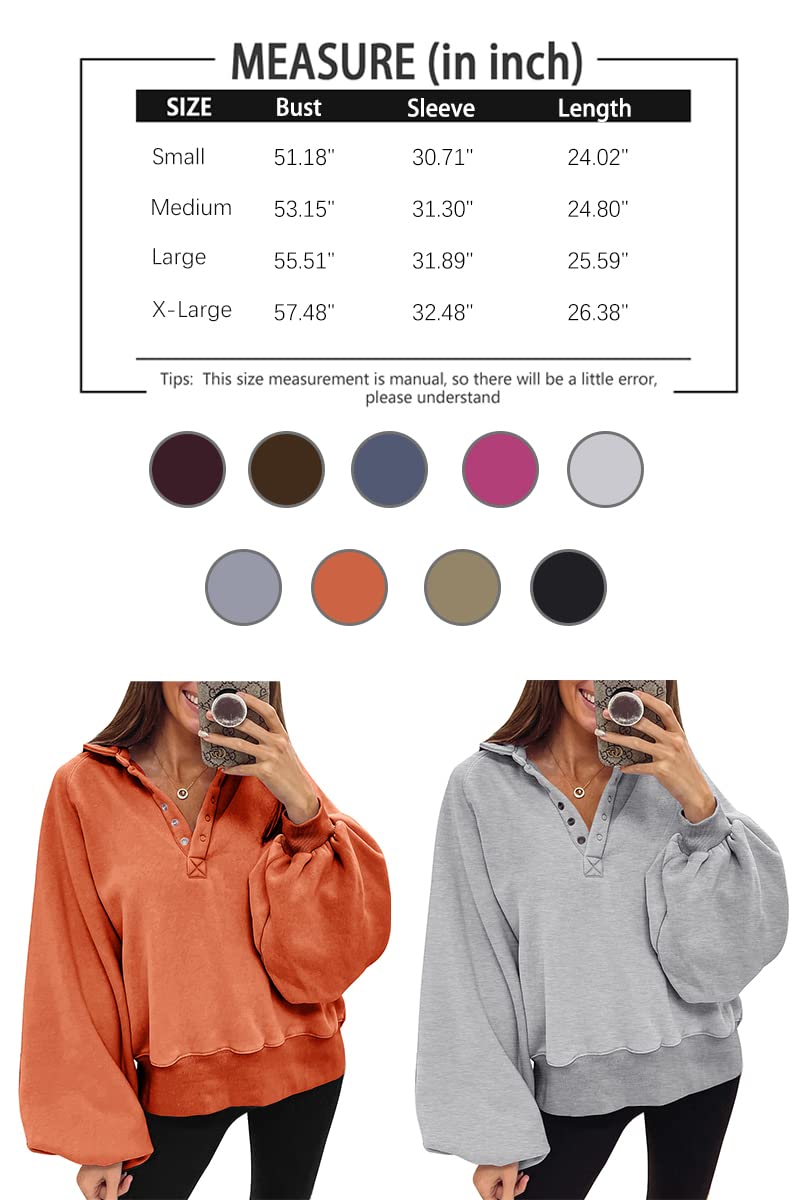 Trendy Queen Womens Sweatshirts Cropped Sweater Fashion Hoodies Oversized Jacket Fall Clothes 2023 Lantern Sleeve Drop Shoulder Pullover Button Fashion Y2K Outfits Black