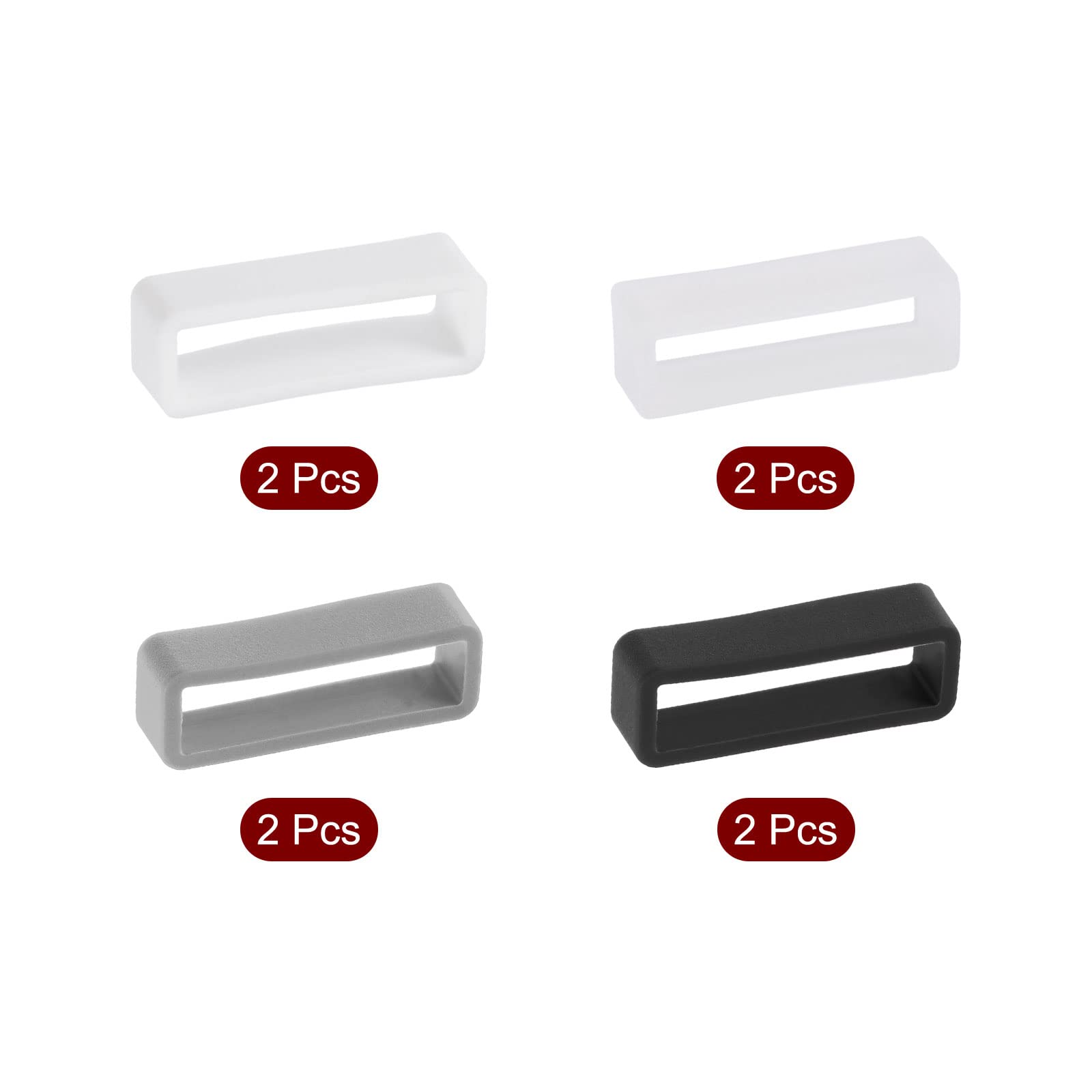 uxcell Watch Strap Holder Loops, Rubber Replacement Fastener Rings Silicone Watch Holder Keeper for 26mm Width Watch Band 4 Color 8 Pcs