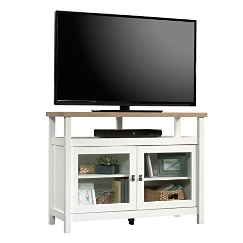 Sauder Cottage Road Entertainment Stand, For TV's up to 42", Soft White finish