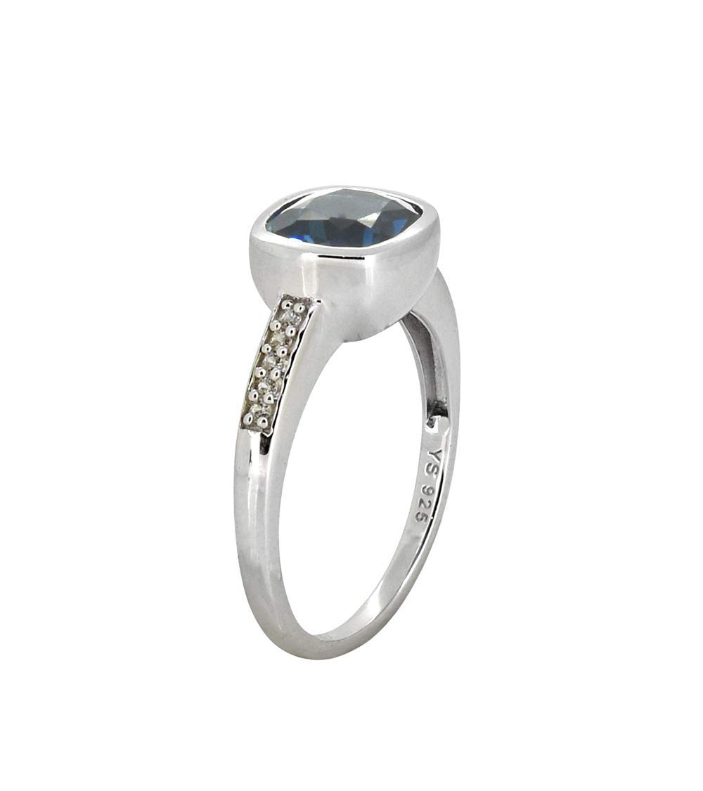YoTreasure 2.90 ct. t.w. London Blue Topaz Solid 925 Sterling Silver Engagement Ring