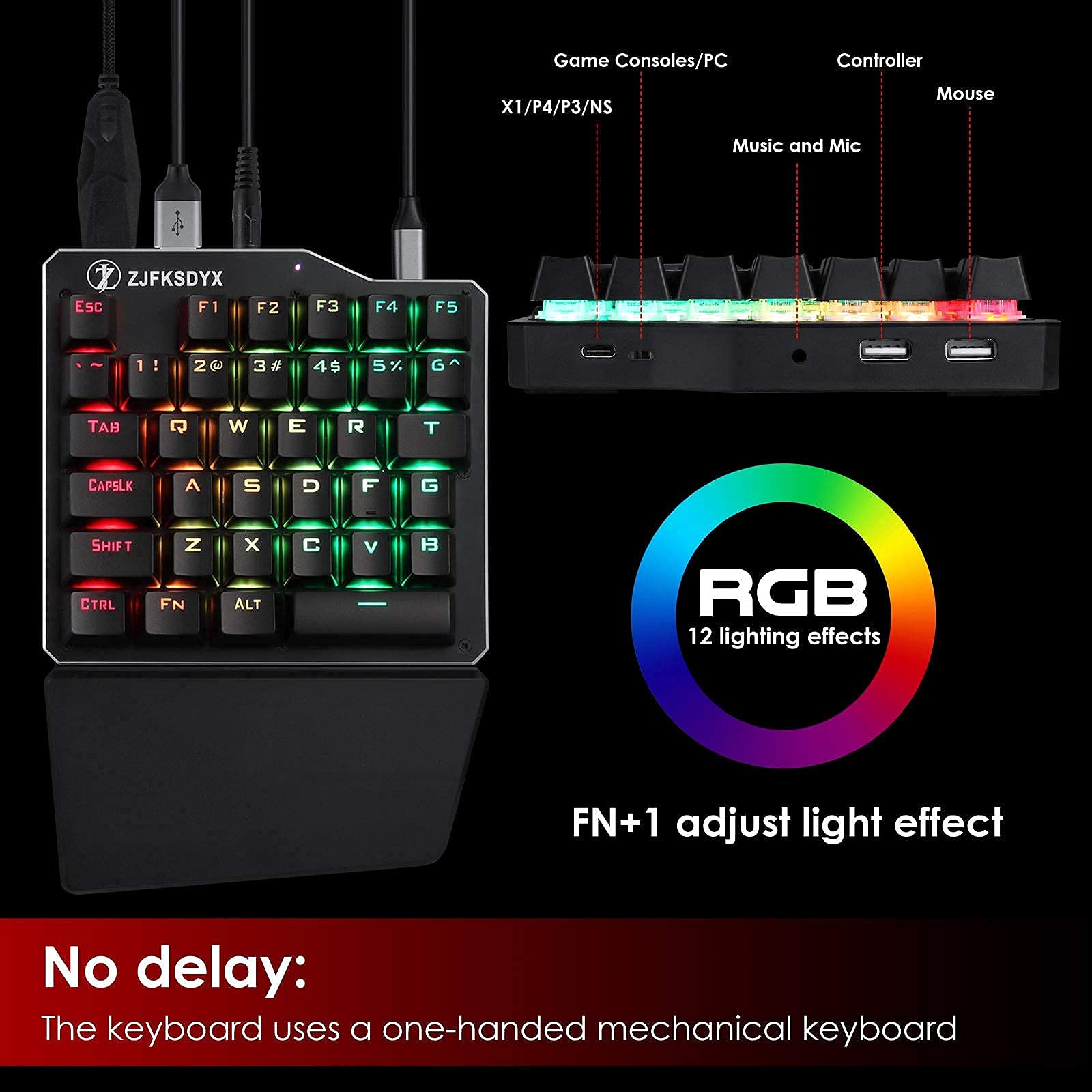 ZJFKSDYX C91MAXPro Gaming Keyboard & Mouse with Headset for N-Switch/Xbox Series X/Xbox One/ PS5/PS4/ PS4 Slim/PS4 Pro…