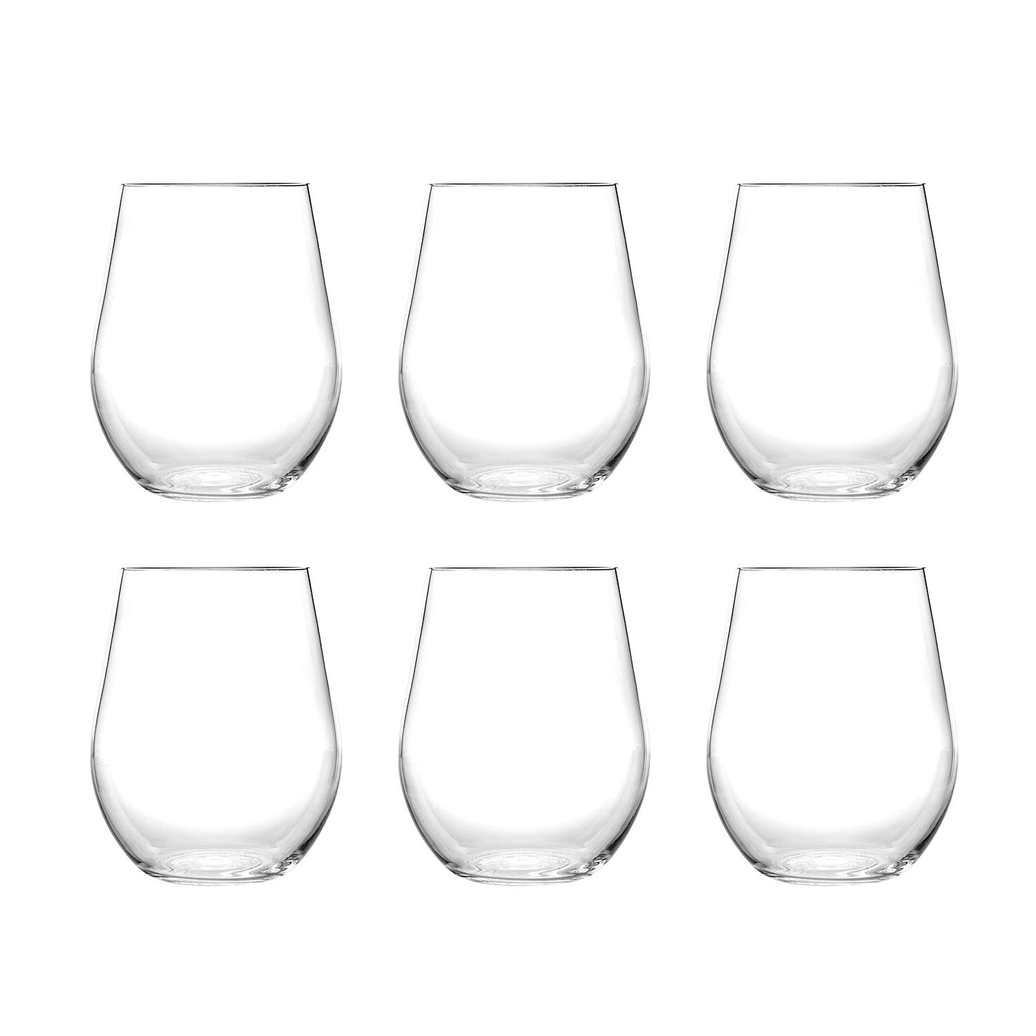 unkno Stemless Plastic Wine Glasses 20 ounce - Acrylic Red Wine Glasses (set of 6) Dishwasher Safe, BPA Free