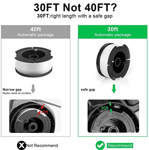 Tentoku AF-100 Replacement Spool, Trimmer String 30 Feet Compatible with Black and Decker Models LSTE525 LST136W Autofeed Spool - 4 Pack