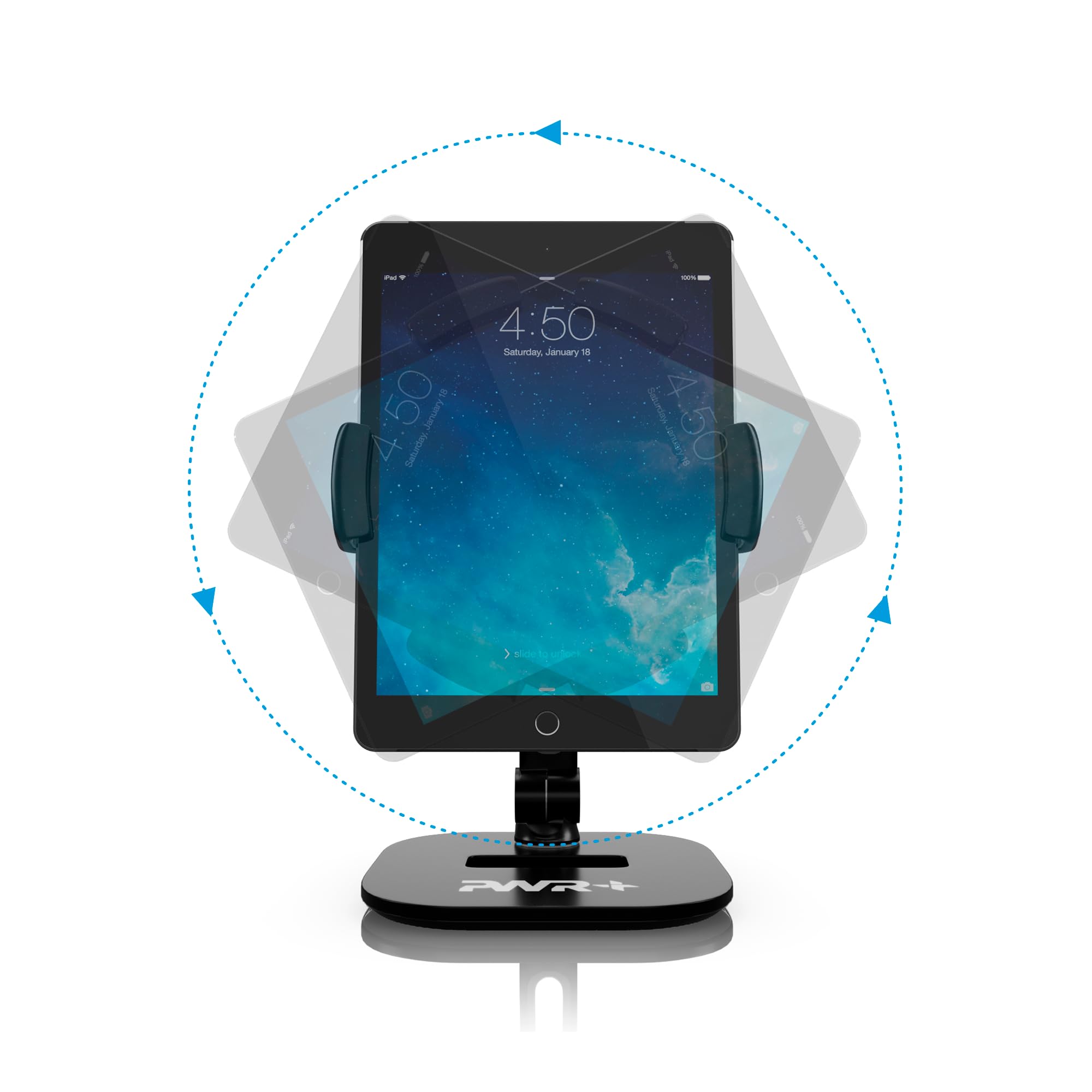 Tablet Stands and Holders Adjustable: Tablet Cell Phone Holder 360 Degree Swivel Angle Rotation for 4 to 11 inches Tab Phone iPad Samsung Galaxy Perfect POS Kitchen Bedside Office Table Reception