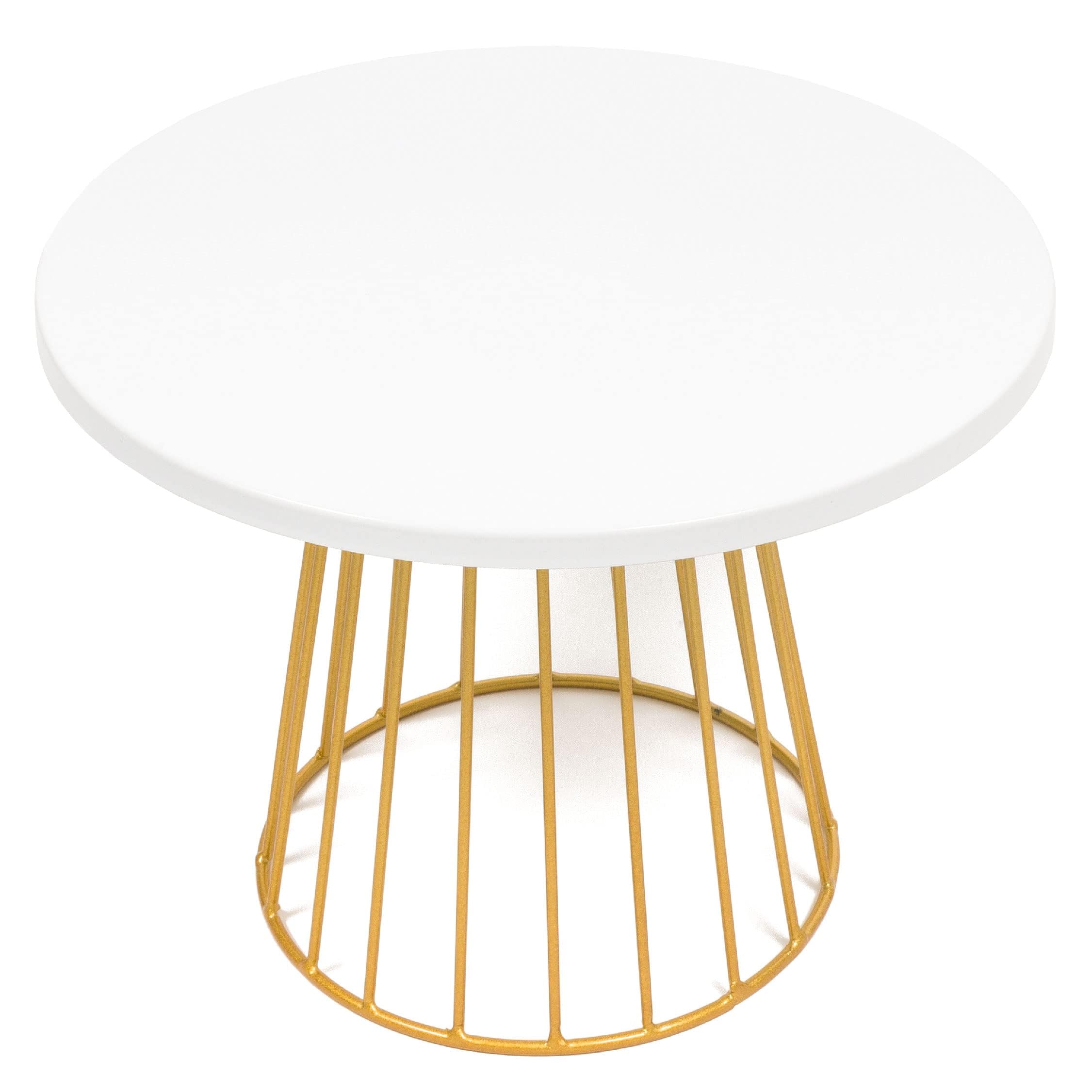 White Cake Stand for Elegant Dessert Table Displays, Easy-to-Clean Round Gold Cake Stand or Cupcake Stand for Weddings, Birthdays & All Party Occasions (10-inch)