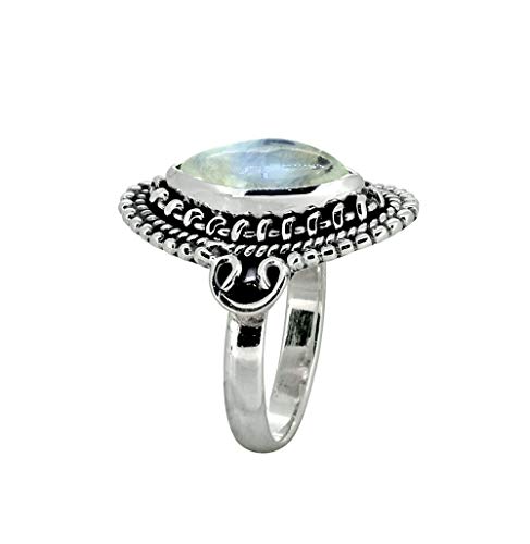 YoTreasure Moonstone Solid 925 Sterling Silver Gemstone Ring