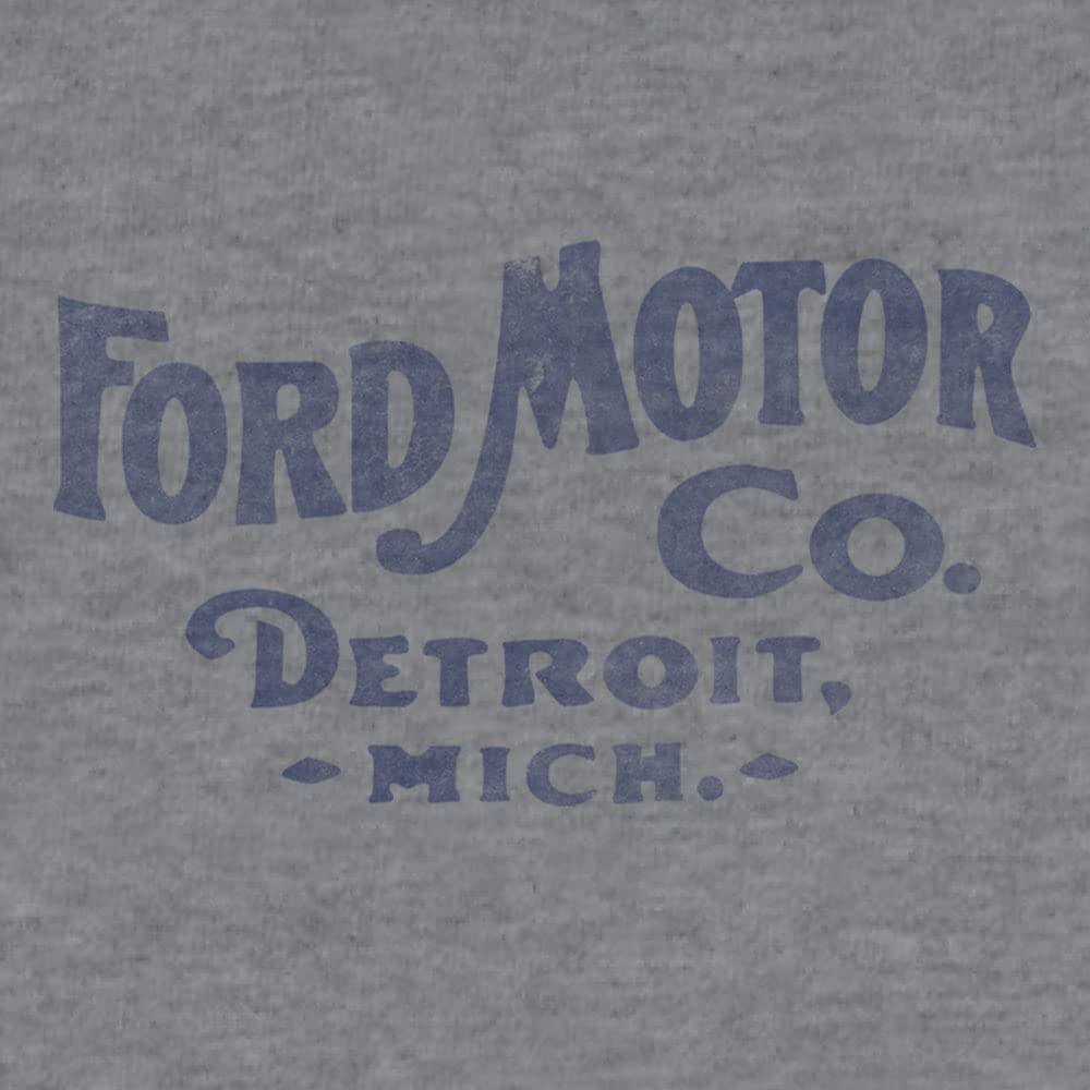 Tee Luv Ford Motor Company T-Shirt - Big and Tall Ford Detroit Shirt, Graphite Snow Heather, Large Tall