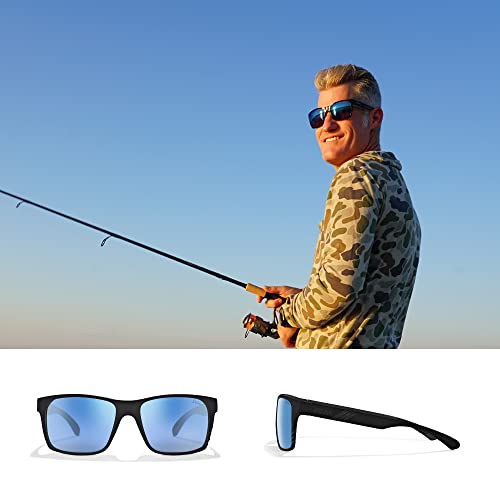 Zeal Optics Brewer | Plant-Based Polarized Sunglasses for Men & Women (Gloss Black/Polarized Horizon Blue Lens)