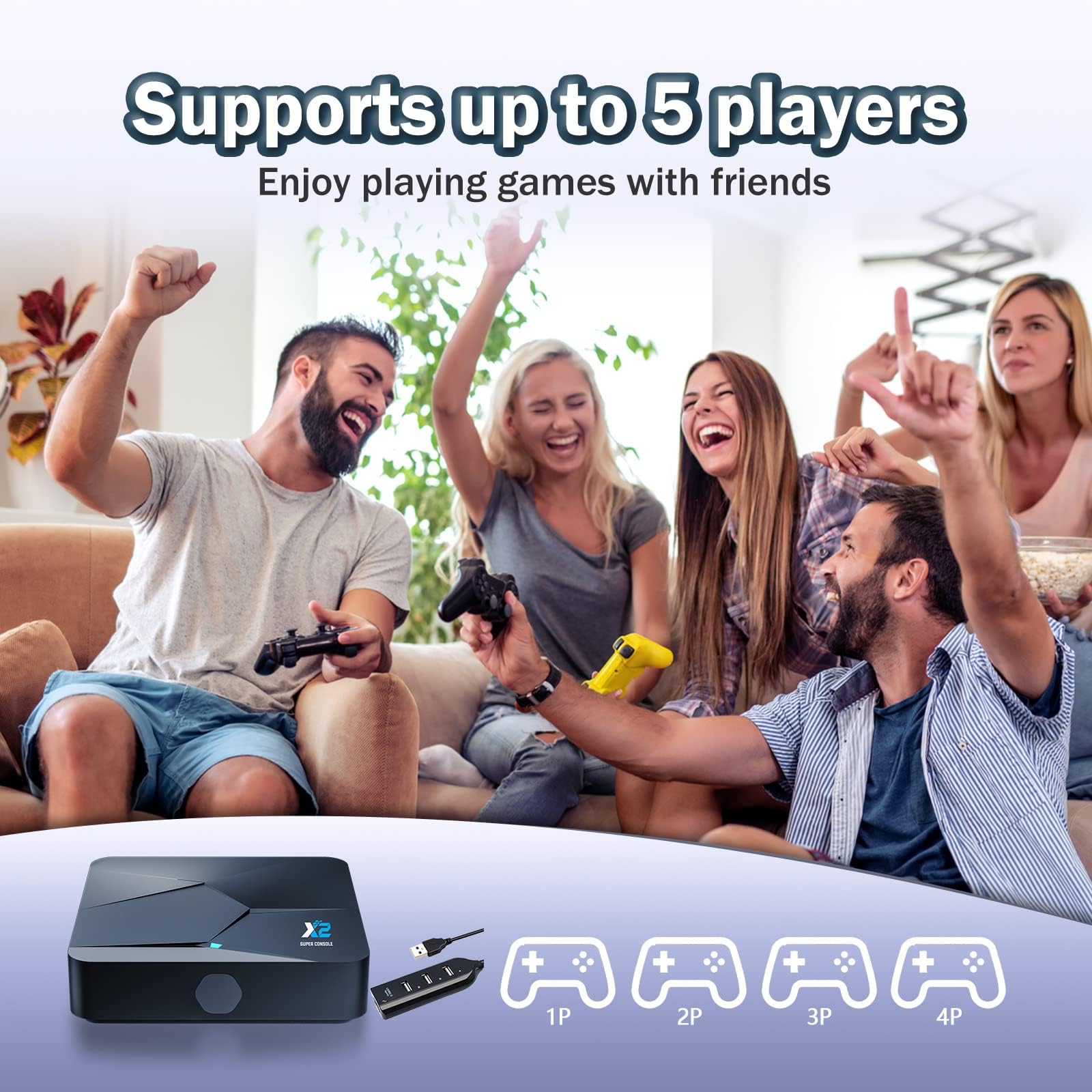 Retro Game Console Retroplay Emulator - Super Console X2 60,000+ Video Games,Emulator Console compatible 70+ Emulators,Dual System,4K UHD,BT5.0,2.4G+5G,Plug & Play Gaming Console
