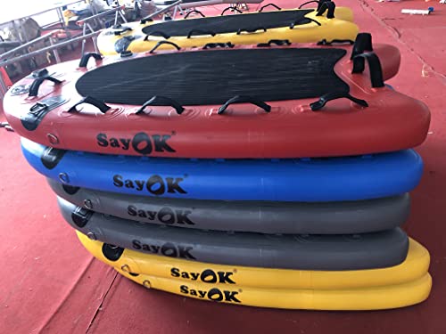 SAYOK Inflatable Floating Mat Rescue Board, Inflatable Surfing Board Inflatable Jet Ski Rescue Sled(68.9 x 37.4 x 5.9 inches, 1 Set)