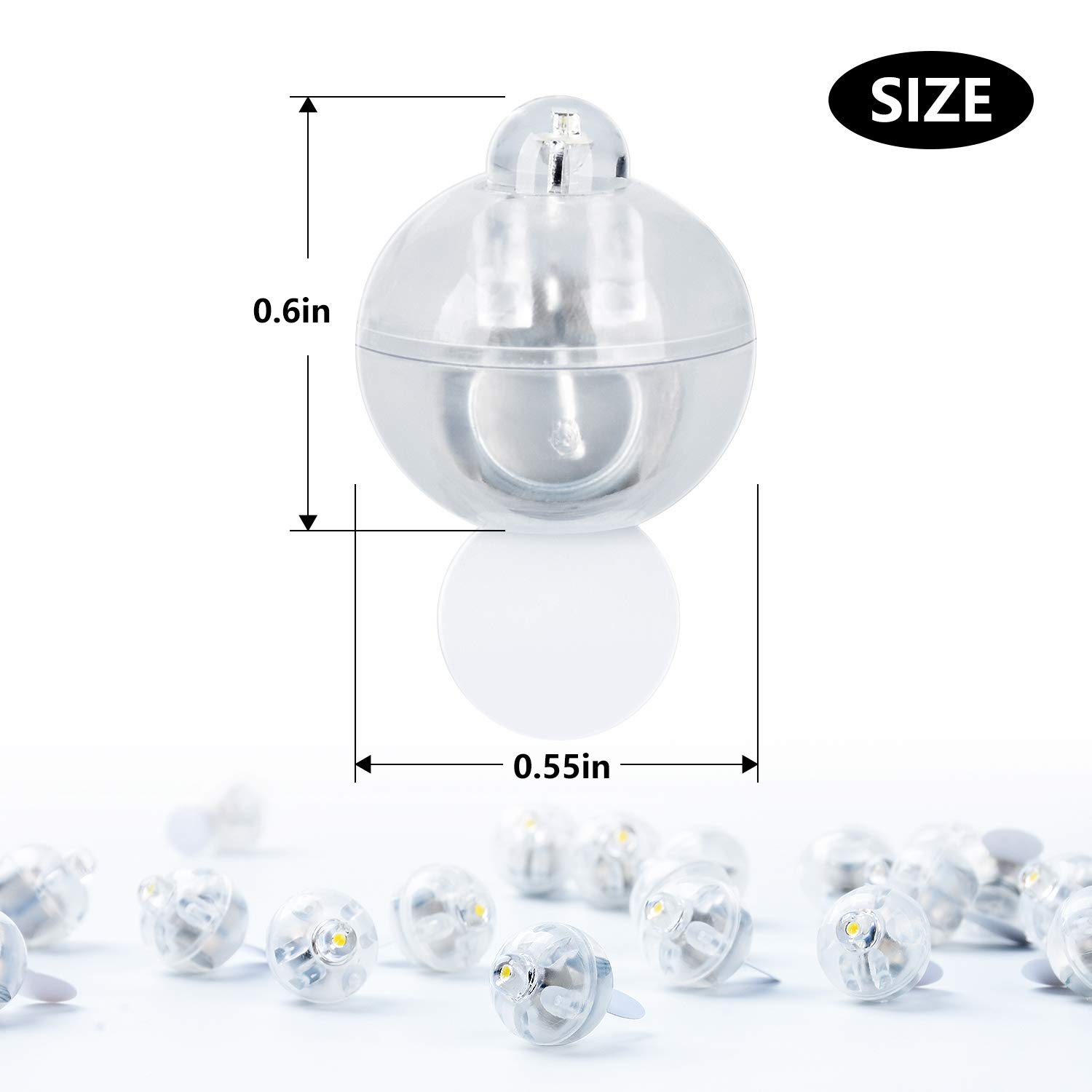 Xthuge 100pcs Mini Round Flash LED Ball Lamp Balloon Light, Ball Balloon Lights for Paper Lantern Balloon Light Party Wedding Decoration,Party Birthday,Festival Decorative Lights(Warm White)