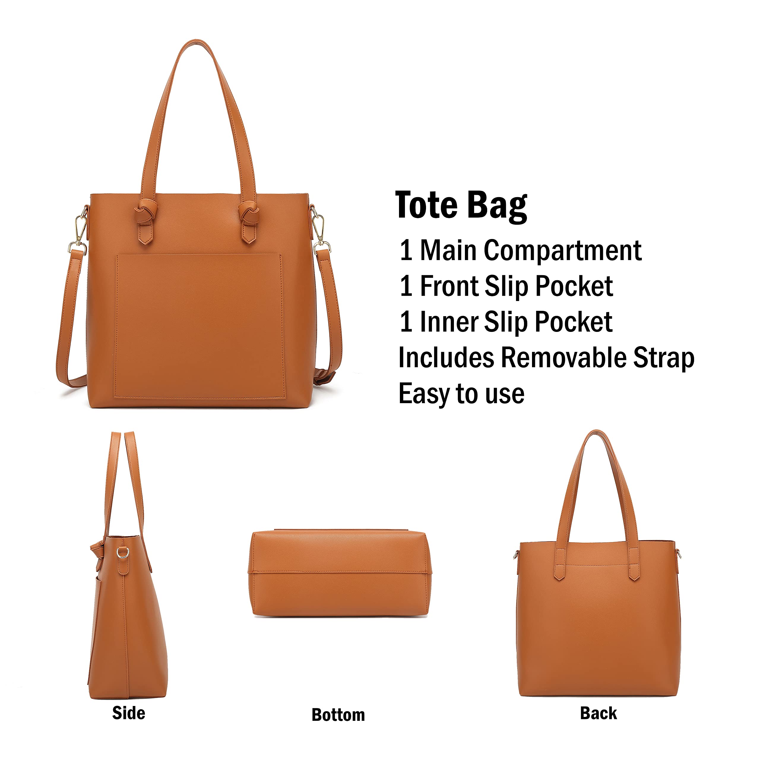 Scarleton Tote Bag for Women, Top Handle Purses, Satchel Handbag, Faux Leather Hobo, Shoulder Bag, Crossbody Bag, H1156208142 - Light Brown