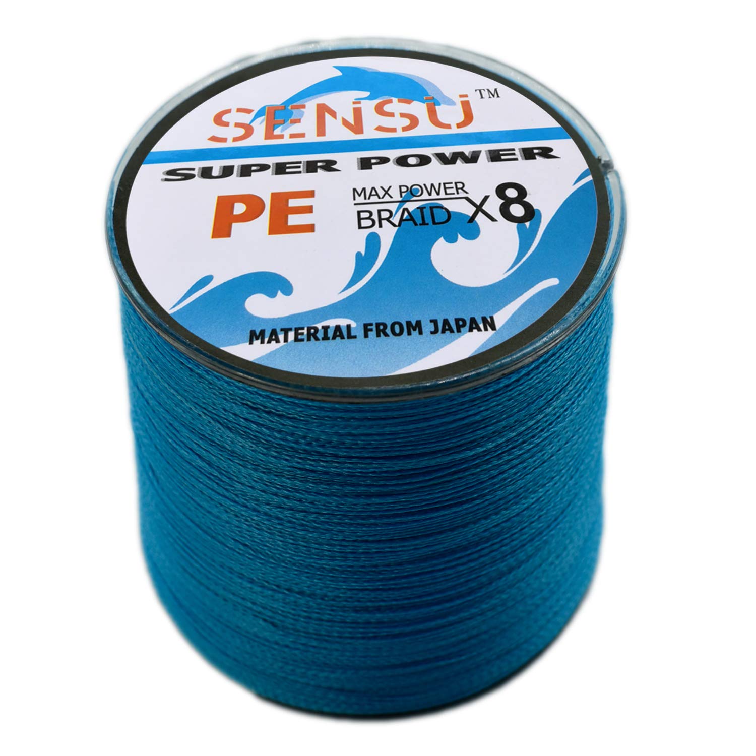 Sensu Superpower Braided Fishing Line - Abrasion Resistant Braided Lines – Incredible Superline – Zero Stretch – Smaller Diameter – A Must-Have!(100 LB(40.2KG) (8 Strands) 0.5mm-500 Yds,Ocean Blue)