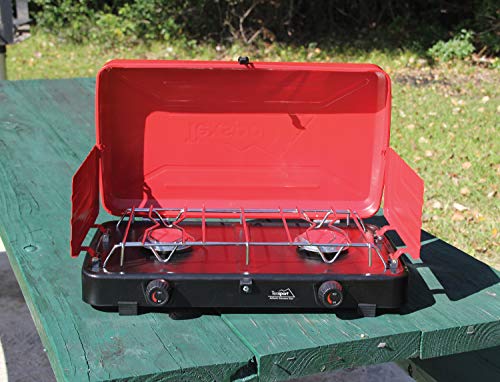 Texsport Rainier Compact 2 Burner Propane Outdoor Camping Stove 11" L x 12" H x 18" W