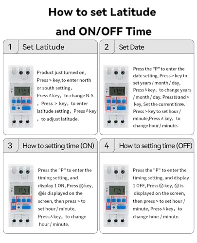 THC Astronomical Timer Switch LCD Display 16A 20A 30A Latitude Switch 110V 220V Programmable Timer (Color : THC15B-220V)