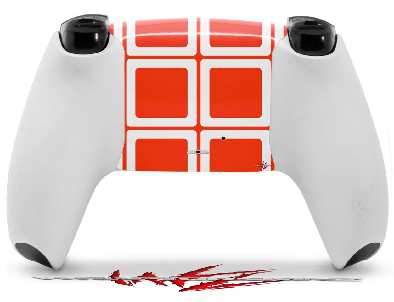 WraptorSkinz Skin Wrap compatible with Sony PS5 DualSense Controller Squared Red (CONTROLLER NOT INCLUDED)