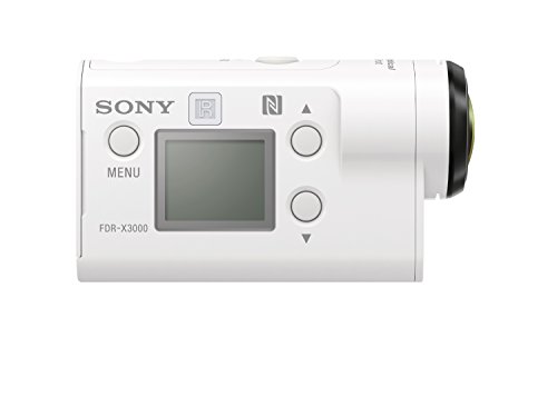 Sony FDRX3000R/W 4K HD Recording, Action Cam, Live View Underwater Camcorder, White