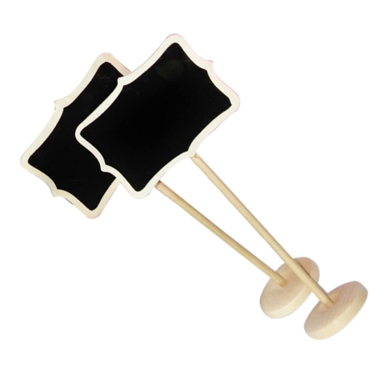 Tofficu 10pcs Mini Chalkboard Mini Small Nativity Tree Decorations Small Chalkboard Blackboard Sign Chalkboard Table Place Cards Blackboard with Holder Base Logo Wooden Indicator