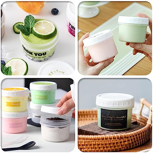 TUZAZO 5 Oz Food Storage Jars with Screw Lids (12-Count) BPA Free Small Plastic Freezer Containers for Sauce, Jam and Puree, Reusable Plastic Ice Cream Containers