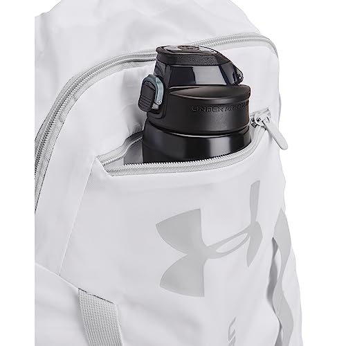 Under Armour Unisex-Adult Undeniable Sackpack, (100) White/Halo Gray/Halo Gray, One Size Fits Most