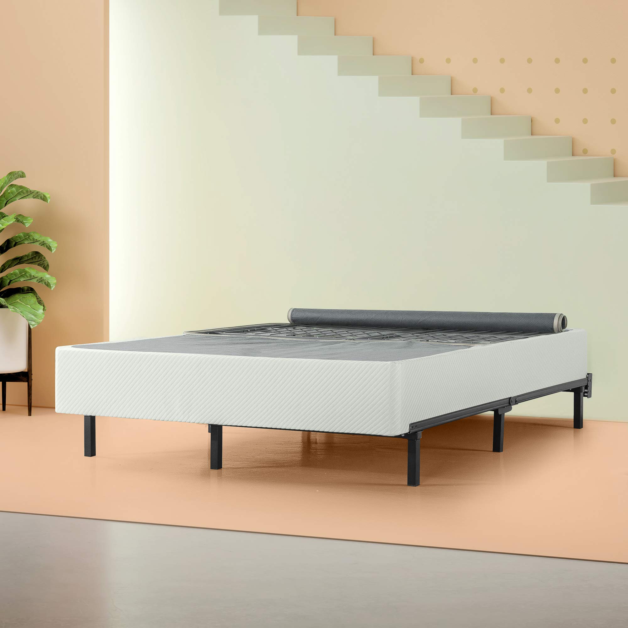 ZINUS No Assembly Metal Box Spring / 9 Inch Cool Grey Mattress Foundation / Sturdy Metal Structure, Twin