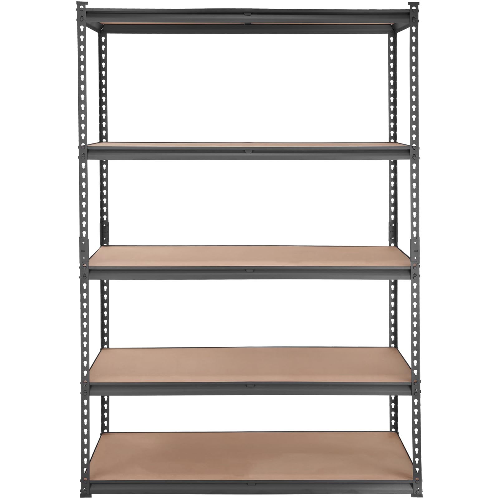 VEVOR Storage Shelving Unit, 5-Tier Adjustable, 2000 lbs Capacity, Heavy Duty Garage Shelves Metal Organizer Utility Rack, Black, 48" L x 18" W x 72" H for Kitchen Pantry Basement Bathroom Laundry