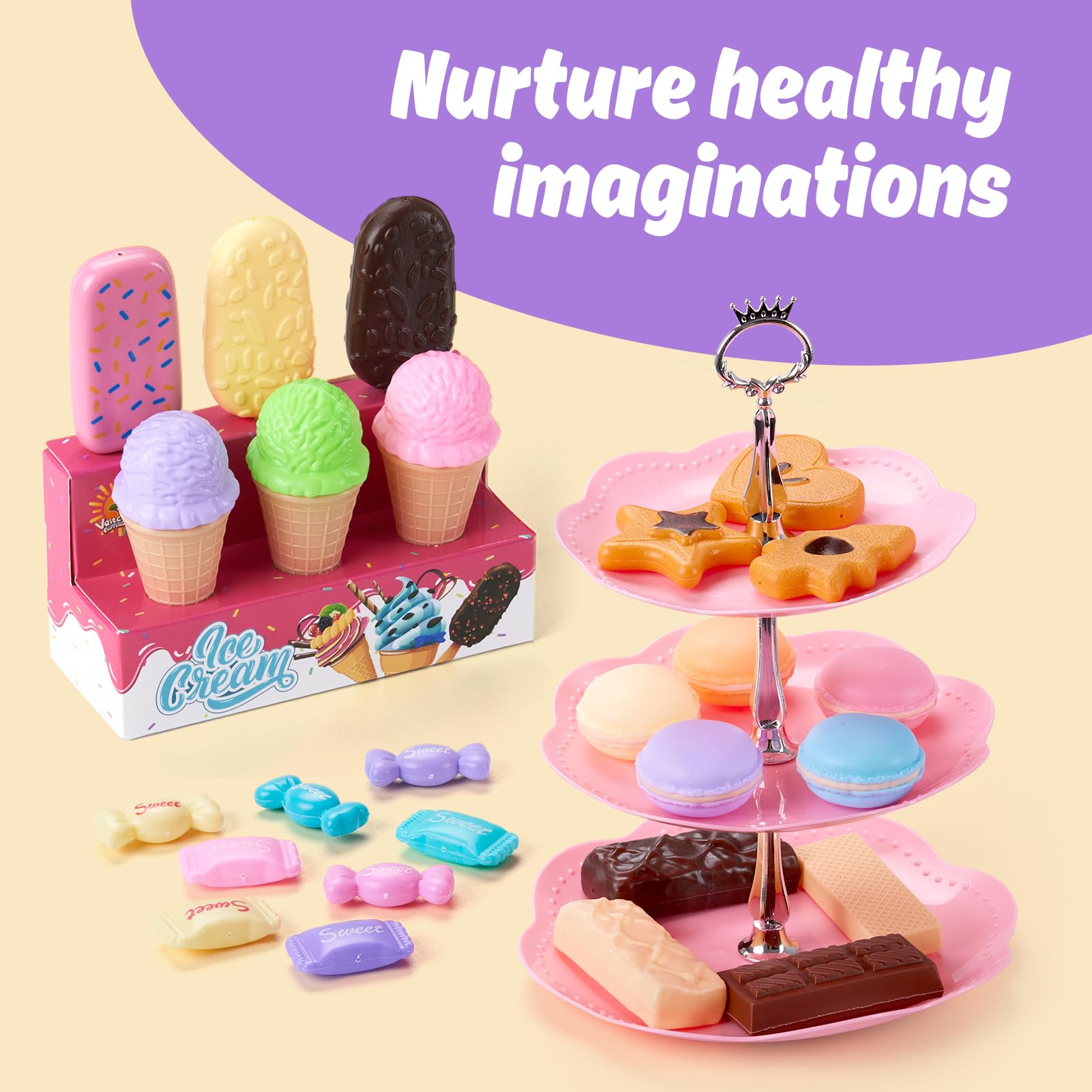 Veitch Fairytales Kids Kitchen Playset, Kids Play Food Cooking Games Pots and Pans Toy Kitchen Accessories Set, 3+ Year Old Girl Boy Gift Ideas