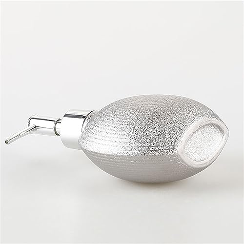 Soap Dispenser Shell Shape Soap Dispenser for Bathroom Sink, Ceramic Soap Pump, Silver Soap Bottle for Shampoo Lotion Dish Soap (350 Ml/11.83 Oz) Soap Pump Bottles