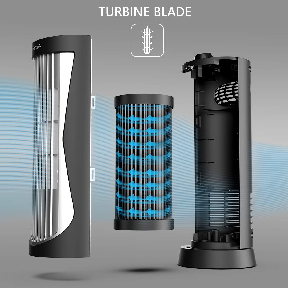 Small Oscillating Tower Fan, Portable Electric Desk Fan, Quiet Personal Cooling Fan, 13 Inch, Ultra-Slim, 2 Settings, Rotating Standing Fan Perfect for bedside Office Home Tabletop