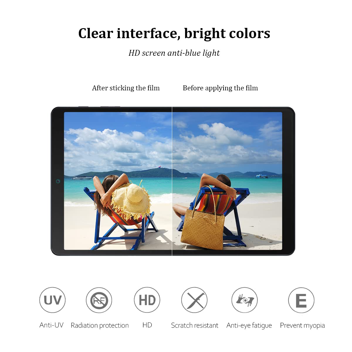XinWoTuo [2 Pack] Blue Light and Anti-Glare Screen Protector for Samsung Galaxy Tab A 8.0 inch 2019 (SM-T290 T295 Model)