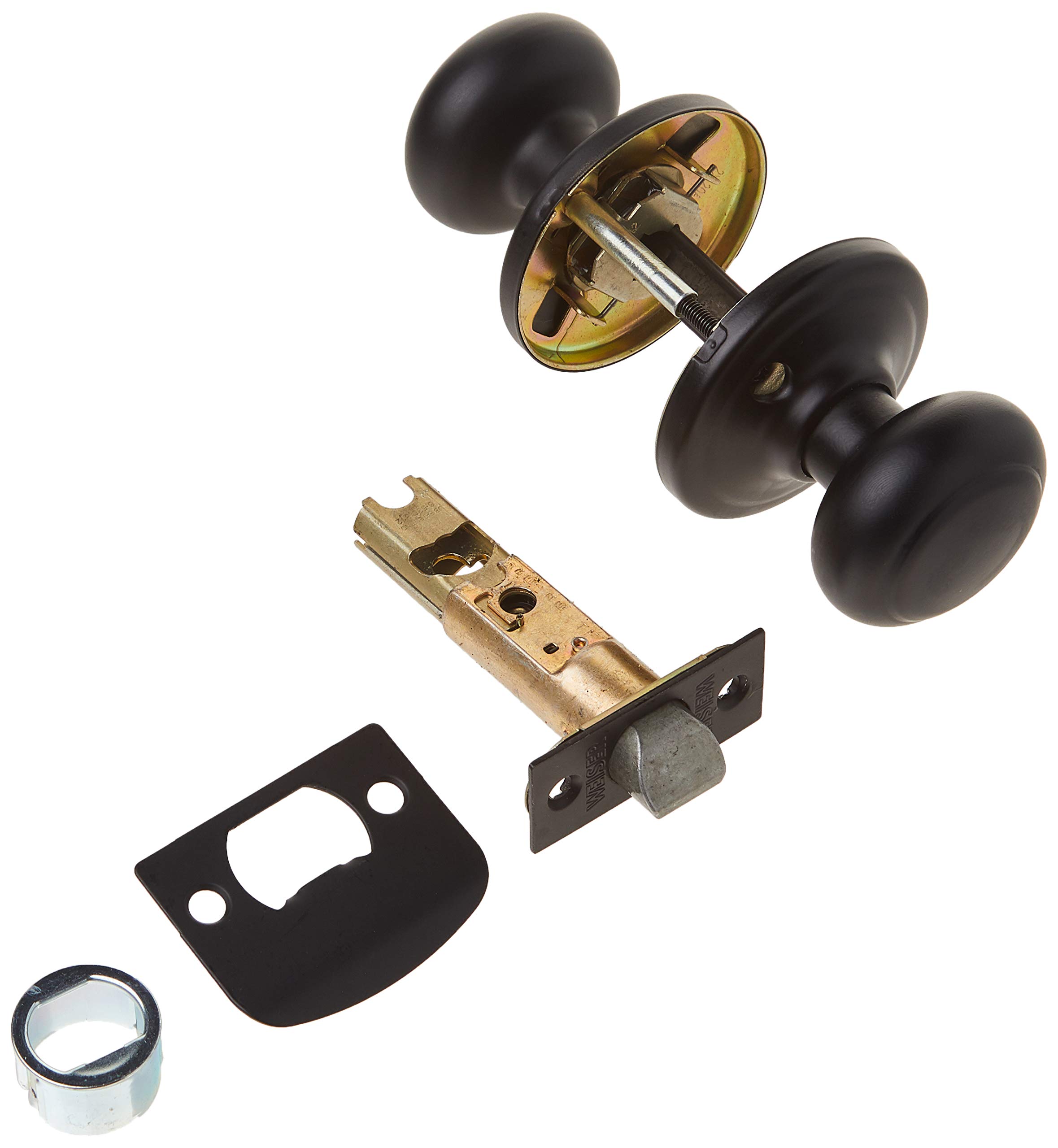 Troy Welcome Home Round Door Knob Lockset, Iron Black Weiser Passage Locks