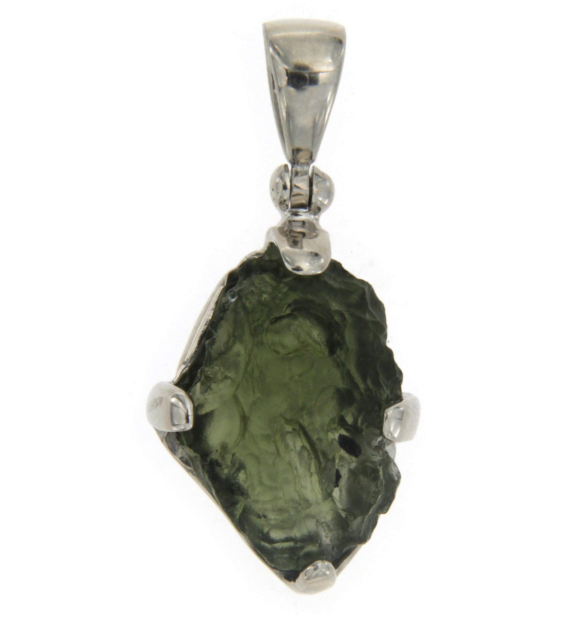 Starborn Natural 7-12 cts Moldavite Pendant in Sterling Silver