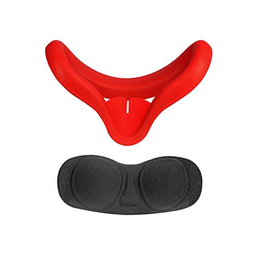 VR Sweat-Proof Silicone Face Cover and Lens Protect Cover for Oculus Quest 2, Silicone Eye Cover Pad, EVA Lens Protector, Dust Proof, Anti Scratch for VR Accessories Set