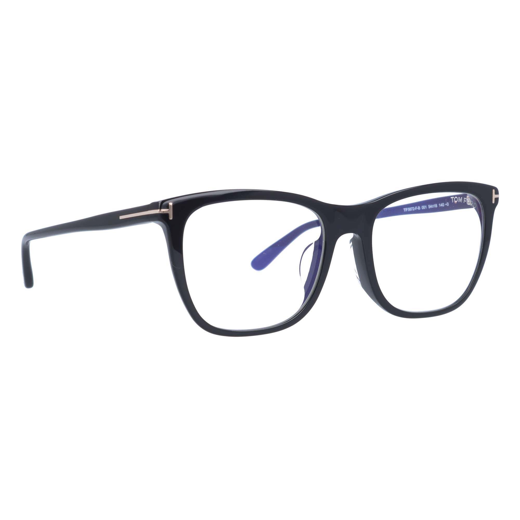 Tom Ford - FT5672-F-B Shiny Black/Clear Rectangular Women Eyeglasses - 54mm